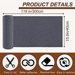 118" x 15.8" Cat Scratching Mat, Large Cat Scratch Furniture Protector Trimmable Self Adhesive Couch Protector from Cat Claws,Decorative Cat Tree, Cat Scratching Post and Cat Wall Furniture