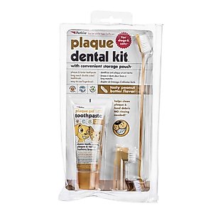 Petkin Plaque Dental Kit - Peanut Butter