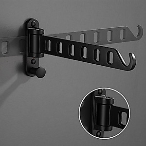 CLSMD Folding Drying Rack 180° Rotation Wall-Mounted Free Punch Clothes Pole Balcony Bathroom Indoor Outdoor Laundry Supplies