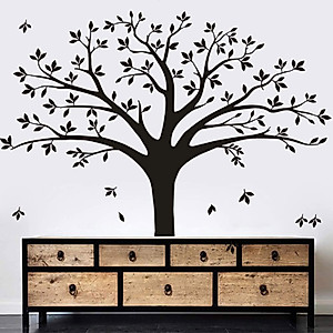 MAFENT Giant Family Photo Tree Wall Decal Mural Art Vinyl Wall Stickers Living Room Baby Room Decor (Black)