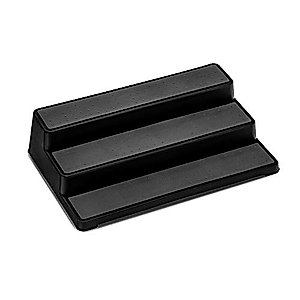 madesmart Three Tier Organizer-Cabinet Collection Fits Most Shelf Spaces, Soft-Grip Surface, Non-Slip Feet & BPA-Free, Large, Carbon