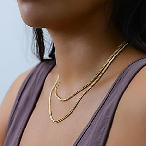 Nuragold 10k Yellow Gold 2mm Franco Chain Box Square Wheat Pendant Necklace, Mens Womens Jewelry 16" 18" 20" 22" 24" 26" 28" 30"