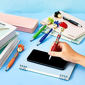 Askfairy 5PCS Mop Head Pens Set,Screen Cleaner Stylus Pens Funny Ballpoint Pens,Lady Boss Desk Office Supplies, 5 Colors