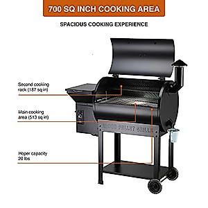 Z GRILLS 7002B Wood Pellet Grill & Electric Smoker BBQ Combo with Auto Temperature Control | 2021 Upgrade | 694 sq in Black