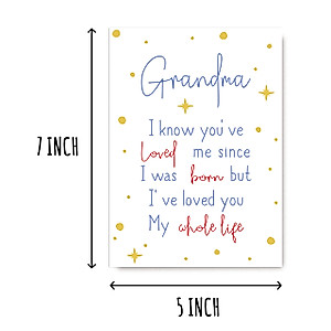 EruditeGifts Grandma I Know You've Loved Me Since - Birthday Card For Grandma - Grandma's Day Card - Cute Birthday Card For Grandma From Kids - New Grandma Birthday Cards 5 x 7 inches