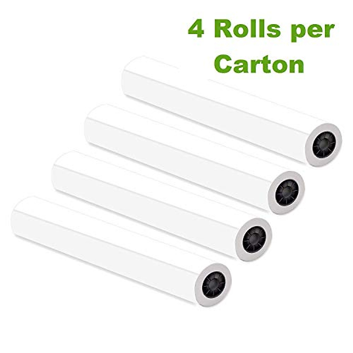 EcoChit 24" x 150' Plotter Paper Rolls 92 Bright 20lb 2" Core, 4 rolls - Every Case Plants Two Trees