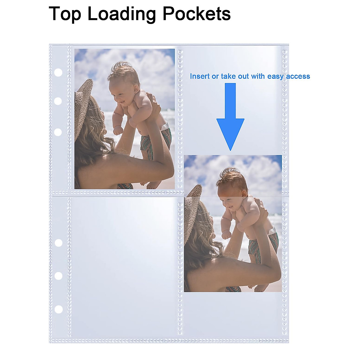 40 Pack 320 Pockets 2.5x3.5 Inch Trading Card Sleeves,Double-Sided 4 Pocket Page Protector,Ultra-Clear Kpop Photocard Sheets for A5 6 Ring Binder,Card Sleeve Pages for Game Cards,Baseball Card