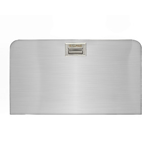 Alpine Industries Wall Mounted Baby Changing Station - Horizontal Fold Down Diaper Changing Table with Safety Strap - Ideal for Commercial Bathrooms