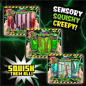 GooToobz Squigglers - Squishy Sensory Tubes Filled with Colorful Goo, Glitter and Beads, Non-Toxic, No-Mess, Squeezable Fidget, Stress and Anxiety Relief, Triple Sensory Experience! (Snakes)