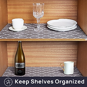 Jersow Non Slip 12"X240" Shelf Liner, Non Adhesive Drawer Liner, Waterproof Shelf Liners for Kitchen Cabinets/Refrigerator/Wire Shelving/Bathroom/Pantry-Heavy Duty, Durable,