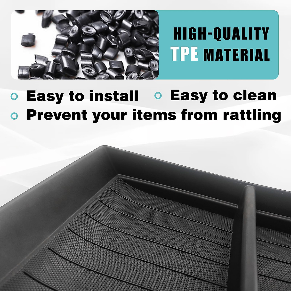 BestEvMod Lower Center Console Organizer Tray Storage Box Armrest Accessories TPE Material Compatible with Chevy Bolt EV 2017-2019&2021-2024 Bolt EUV 2022-2024 Accessories