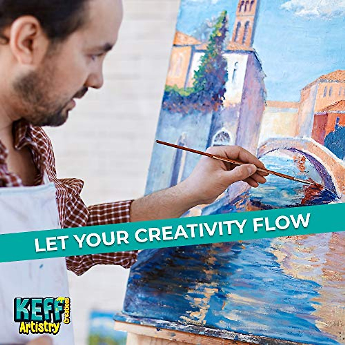 KEFF Canvases for Painting - 32 Pack Blank Canvas Panels Set Boards for Acrylic, Oil, Tempera & Watercolor Paint - 100% Cotton Art Painting Supplies for Adults & Kids