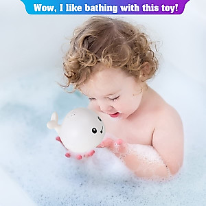 ZHIHUAN Bath Toys for Toddlers 1-7 Years Olds,Kids Bath Toys for 1-6 Years Olds Boys Girls Baby Bath Toys Age 6-24 Month Bathtub Toys Gifts for 1-6 Year Old Boys Girls, white