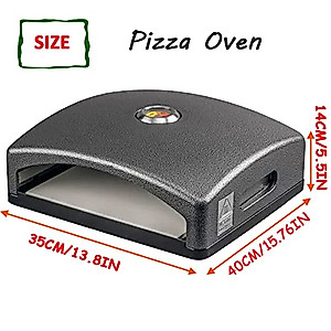 Outdoor Pizza Oven with 12'' Pizza Stone,Pizza Oven for Gas Grill Charcoal Grill,Grill Pizza Oven for Outdoor Grill Outdoor Kitchen BBQ Picnics (15.7''x13.8''x 5.5'')