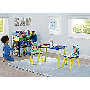 PZCXBFH 4-Piece Toddler Playroom– Set Includes Table and 2 Chairs and 6 Boxes of Toy Storage