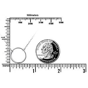 Ladytree S925 Sterling Silver Dainty Simple Circle Pendant Eternity Necklace,Rolo Chain,18+2