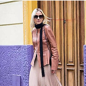 L'VOW Women's Stylish Soft Black Thin Skinny Scarf BoyFriend Tie Necktie Choker(Black)