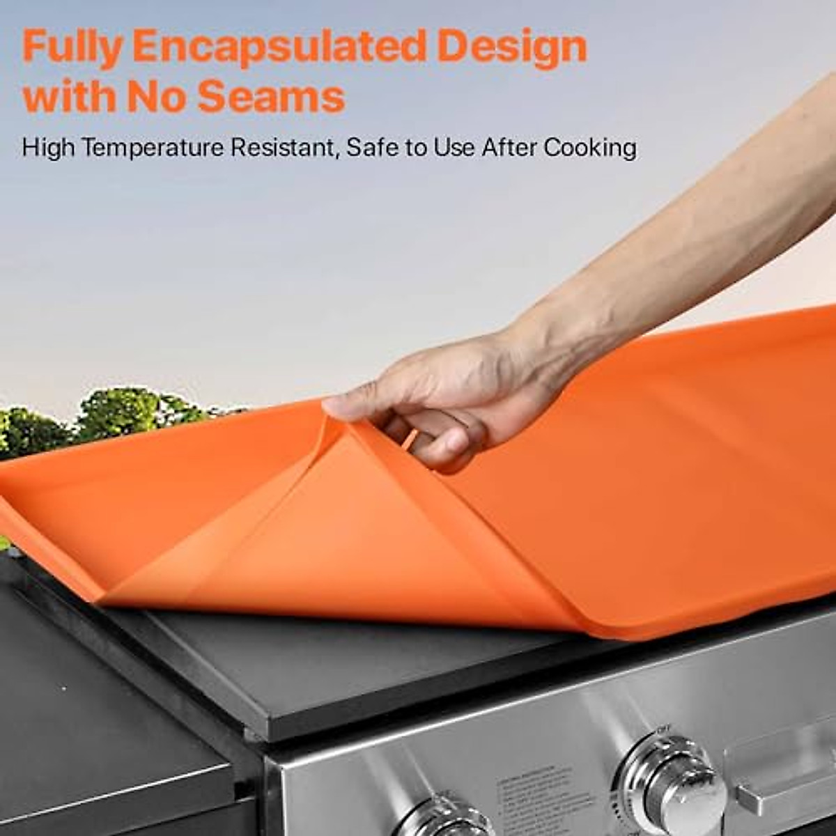 Diketone Silicone Griddle Cover fit Blackstone 28 Inch Griddle, Heavy Duty Upgraded Full-Cover, Reusable Food Grade Silicone Protective Grill Mat, Griddle Accessories for Blackstone (Fit 28" Griddle)