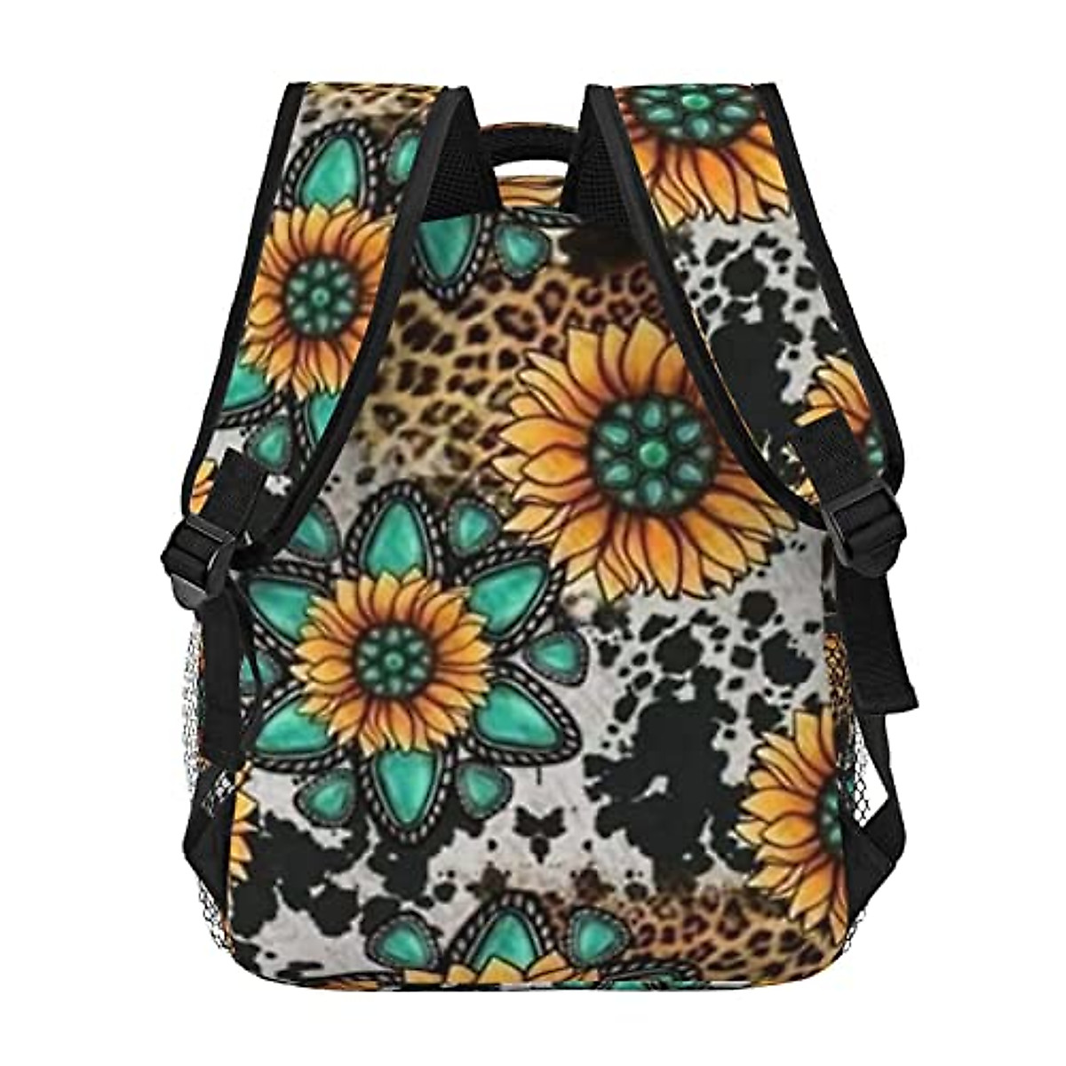 bzaxxqi Sunflower Cow Print Backpack Girls Women Teens Bookbag School Bags Casual Backpack Travel Cow Print Backpacks