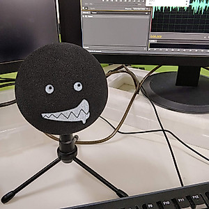 YOUSHARES Blue Snowball Pop Filter - Customizing Microphone Windscreen Foam Cover for Improve Blue Snowball iCE Mic Audio Quality (Mouth)