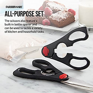 Farberware 2-Piece Stainless Steel Utility Shears, Black