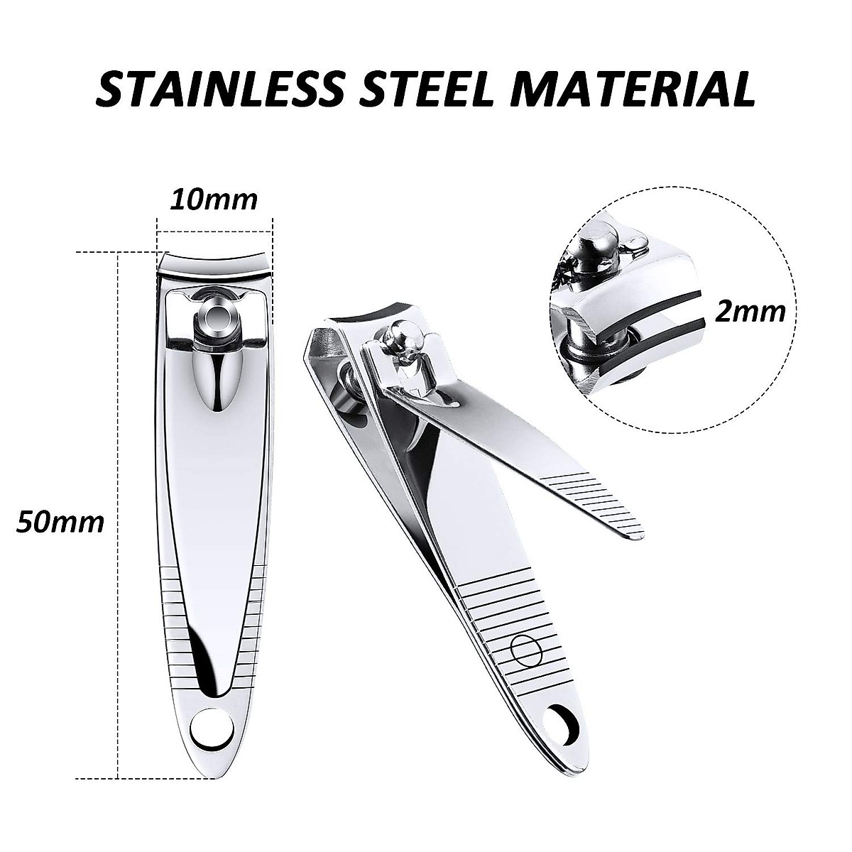 20 Pieces Stainless Steel Nail Clippers Set Fingernail and Toenail Clipper Portable Sturdy Nail Clippers for Men and Women