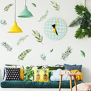 276 Pieces Country Leaves Peel and Stick Wall Decals Leaves Wall Decals Modern Wall Art Decals Temperate Leaves Wall Decals Stickers Fresh Leaf Wall Decals Plants Tree Leaves for Kids Nursery Room