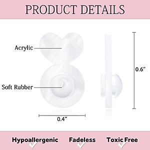 YixNahz Clear Silicone Earring Backs for Heavy Earring Support Backs, 32+200PCS Comfortable Rubber Earring Lifters Backs for Big Studs Earring Backs Replacements for Droopy Ears (32PCS - Love)