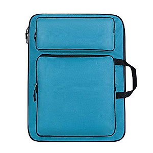 A3 Art Portfolio Carry Case Bag Student Drawboard Tote Handheld Storage Portable Shoulder Lightweight Box for 8k Sketch Pad Artist Drawing Painting Supplies