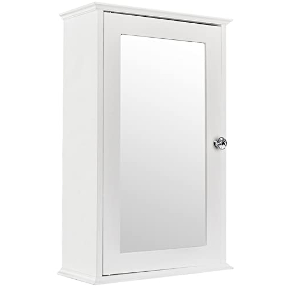 be current Mirror Wall Cabinet, Bathroom Storage Medicine Mount Cabinet Wooden Organizer with Adjustable Shelves, Kitchen Cupboard, White