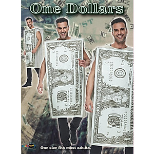 EraSpooky Adult 1 Dollar Bill Costume Funny Halloween Money Fancy Dress