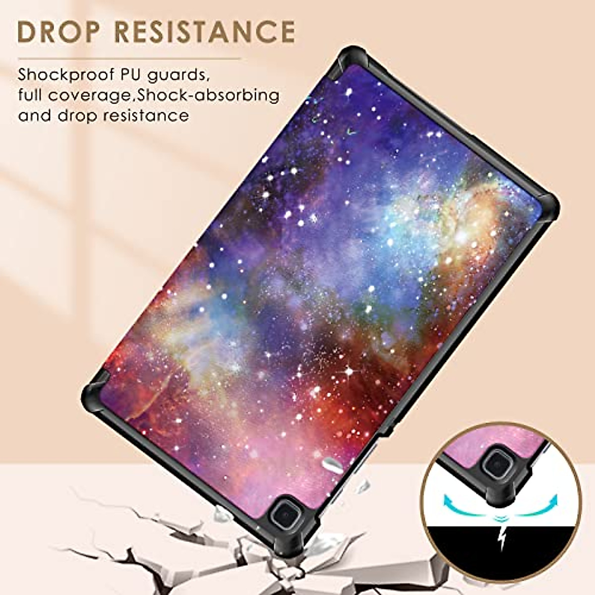 DETUOSI Slim Case for Samsung Galaxy Tab A7 Lite 8.7" 2021 (SM-T220/T225/T227U), Ultra Thin Folio Tri-fold Flip PU Leather Book Cover Multi-Angle Stand + Protective Hard Back Shell + Magnetic Closure