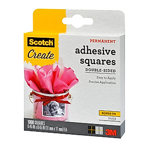 Scotch Adhesive Squares, .45 in x .45 in, 1000 Count, Excellent for all Paper Crafts (009-1000-CFT)