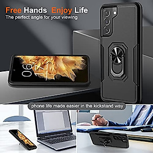 Oneagle for Samsung Galaxy S21 Case 5G, [4 in 1 ] Samsung S21 5G Case with [9H Glass Screen Protector+ Lens Protector] [ 360 Ring Stand] [12Ft Military Dropproof] Shockproof Case for Galaxy S21 5G