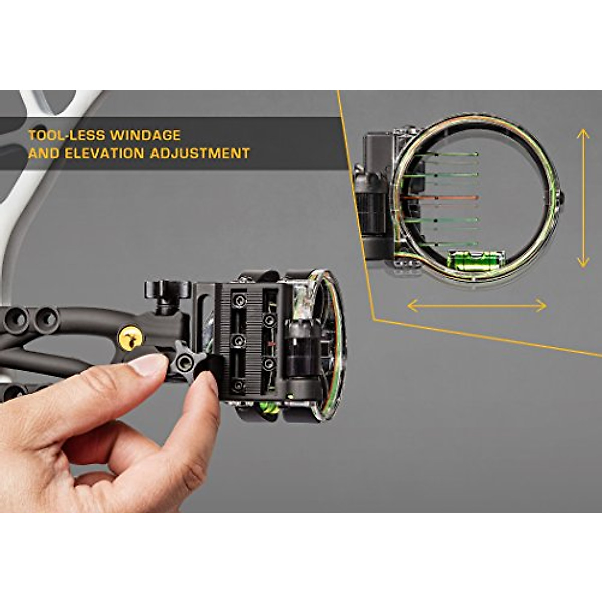 Trophy Ridge Cypher Archery Bow Sight - .019 Fiber Optic 5 Pin Sight, Tool Less Windage and Elevation Adjustability, Adjustable Rheostat Light, Ambidextrous