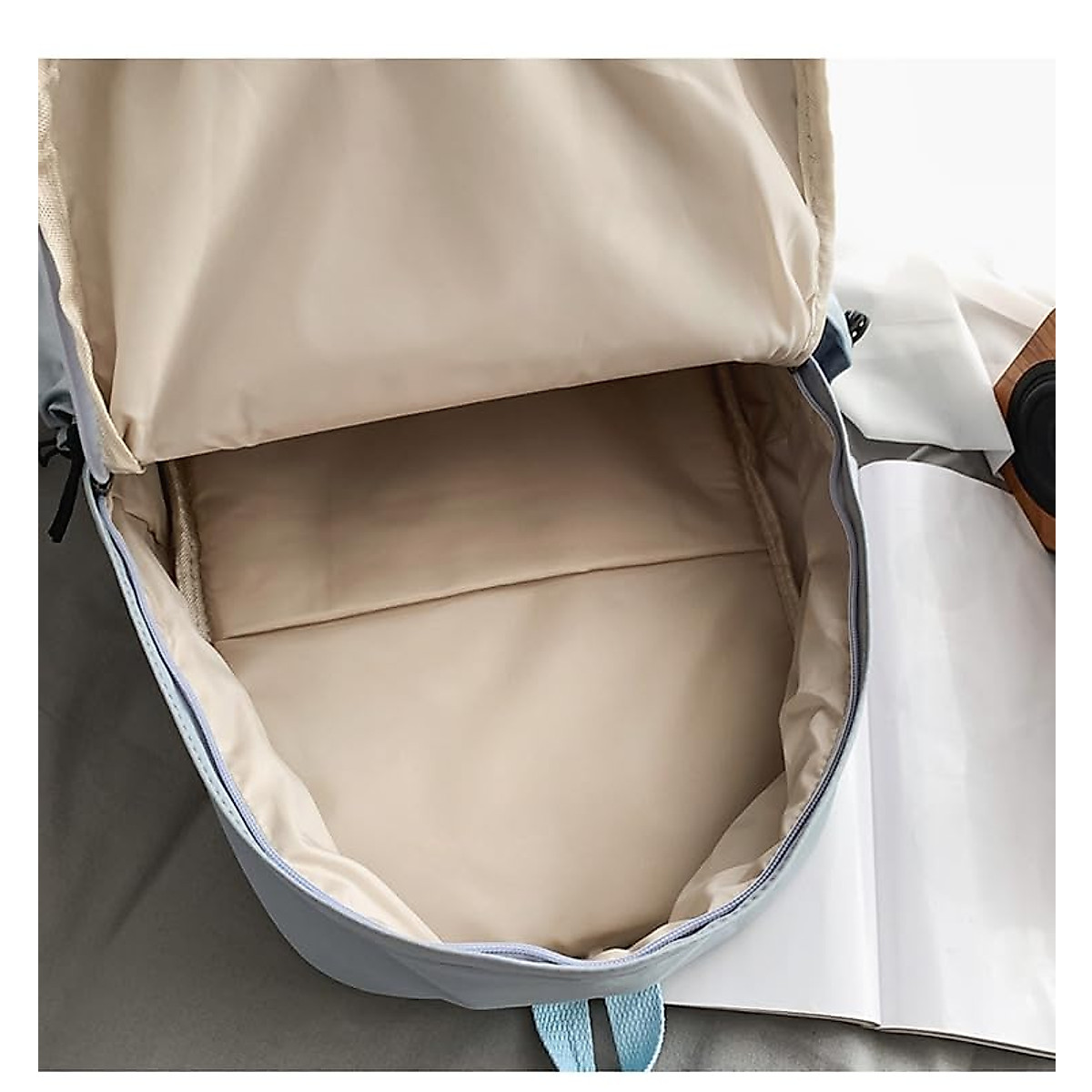 NIORYUZ Cute Backpack Basic Office Laptop Travel Lightweight Small Preppy (Black)