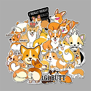 Welsh Corgi Pembroke Stickers for Water Bottles 50 Pack Cute,Waterproof,Aesthetic,Trendy Stickers for Teens,Girls Perfect for Waterbottle,Laptop,Phone,Travel Extra Durable Vinyl (Welsh Corgi Pembroke)
