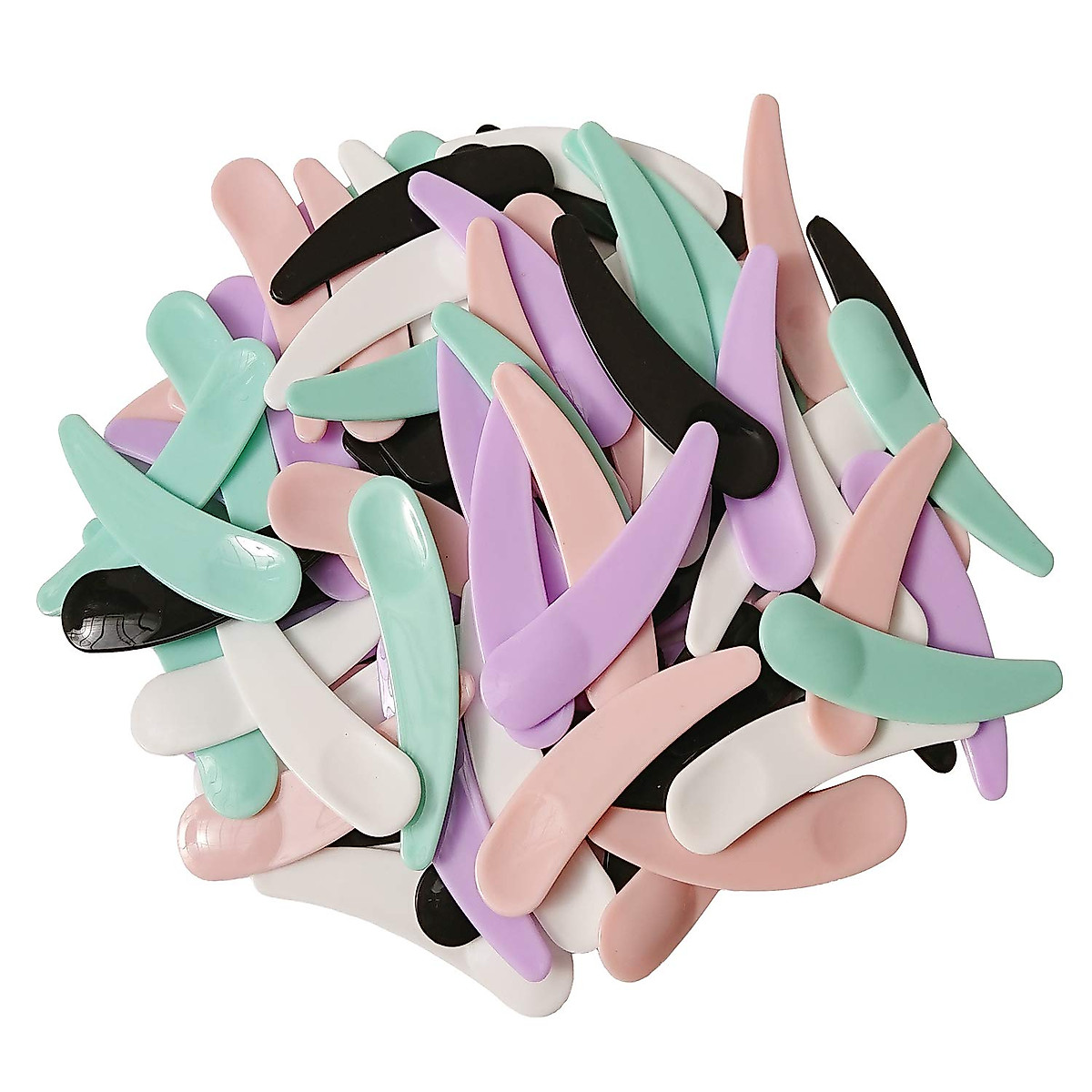 Mini Makeup Mask Spatula Multi-colored Disposable Curved Cosmetic Spatula Scoop 100 Pcs.