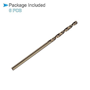 CoCud Twist Drill Bits, 1.8mm Drilling Diameter, Titanium Coated High Speed Steel 6542 Straight Round Shank - (Applications: for Stainless Steel Alloy Metal), 6-Pieces