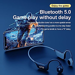 EPZ Bone Conduction Headphones Open Ear Headphones Bluetooth Sports Earphones - Built-in Mic Sweat Resistant Earphones for Workouts and Running