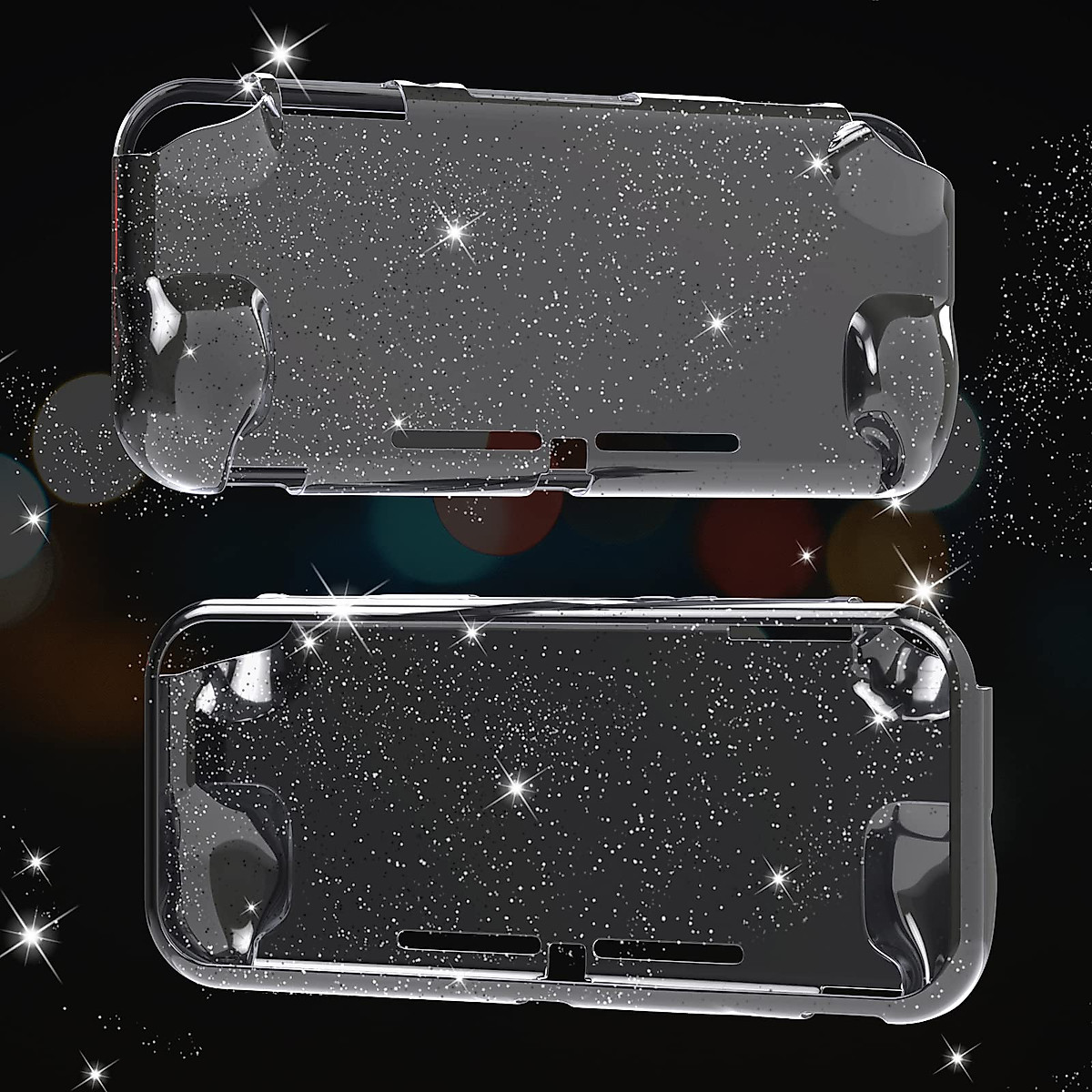 NANANINO Switch lite Clear Glitter Case, Switch lite Protective Case, Switch lite TPU Case - Clear