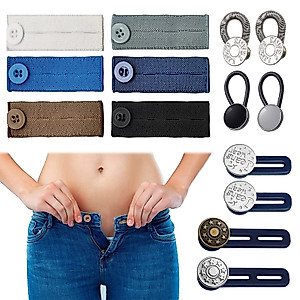 ZYNERY 14PCS Waistband Extenders Set, Pregnancy Pants Extender Button Extender for Pants/Jeans/Men/Women