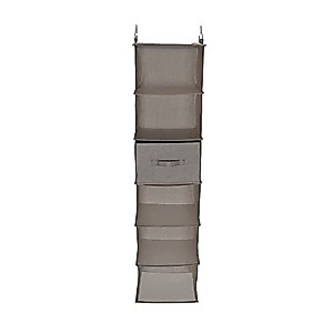 Household Essentials 6 Shelf Hanging Closet Organizer, Light Grey