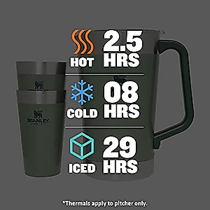 Stanley 10-10390-001 The Stay-Chill Classic Pitcher Set Hammertone Green 64OZ / 1.9L + 2 x 16OZ / .47L