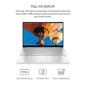 HP Pavilion 15 Laptop, 11th Gen Intel Core i7-1165G7 Processor, 16 GB RAM, 512 GB SSD Storage, Full HD IPS micro-edge Display, Windows 11 Pro, Compact Design, Long Battery Life
