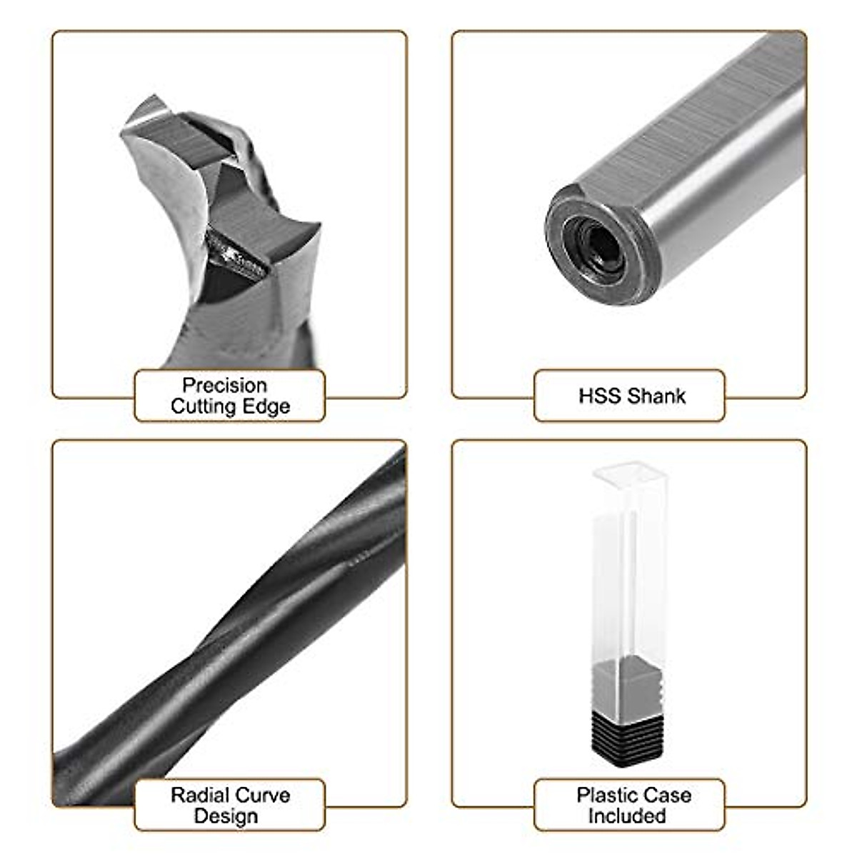 uxcell Brad Point Drill Bits for Wood 6.5mm x 70mm Forward Turning HSS for Woodworking Carpentry Drilling Tool