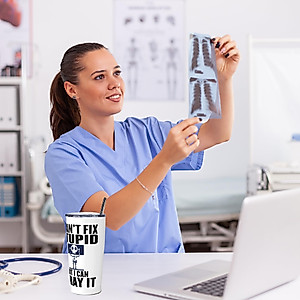 I Can't Fix Stupid But I Can X Ray It Radiology Assistant Radiologist Rad Tech Christmas for Men Women,Funny Coffee Mug 20 OZ Vacuum Insulated Travel Cup With Straw Lid Stainless Steel Tumbler