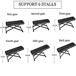 Guitar Foot Rest, Height Adjustable Guitar Footstools/Folding Footstool,Pedal (Black)