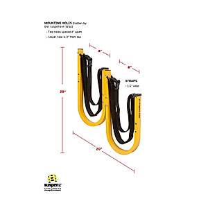 Suspenz Stand Up Paddle Board Expansion Plates (MG Black) to Make a Double Wall Storage Rack for Hanging 2 SUPs and Surfboards (31-5504)