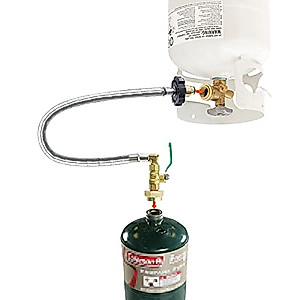 MOFLAME Propane Refill Adapter for 1 lb. Tanks，3 FT High Pressure Stainless Steel Braided Extension Hose，Propane Tank Refill Adapter with On-Off Control Valve for 1 LB Propane Gas Tank